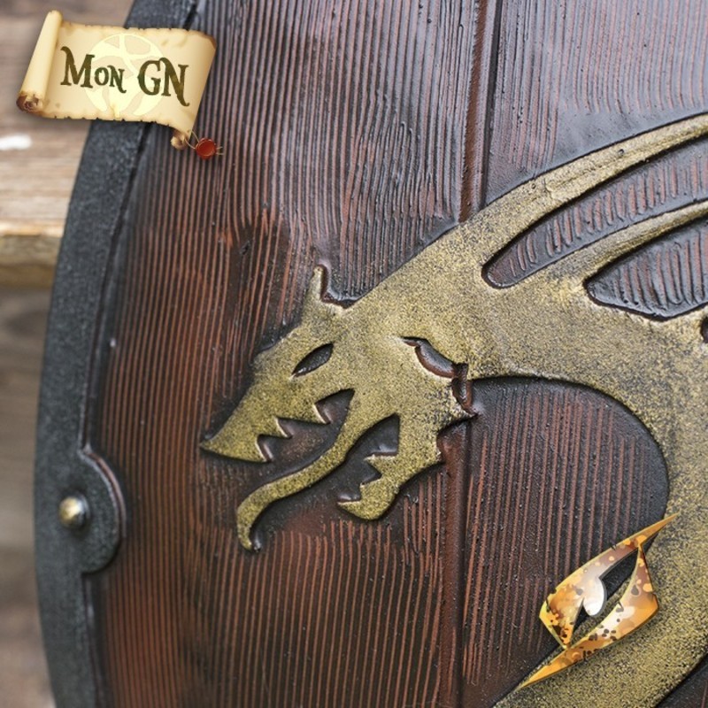 Bouclier Viking Dragon bronze