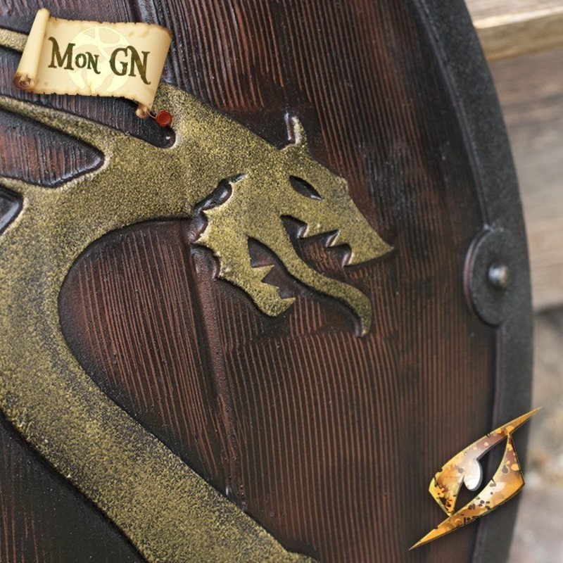Bouclier Viking Dragon bronze